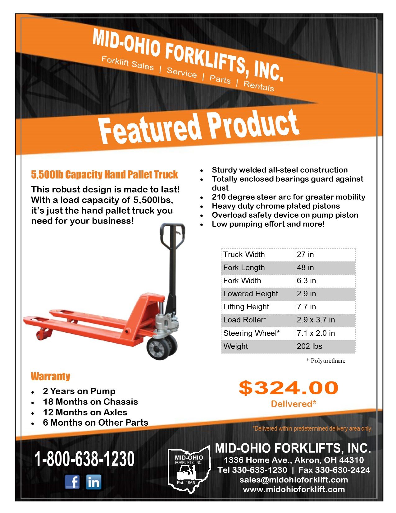 Hand Pallet Truck - Central Ohio Forklifts